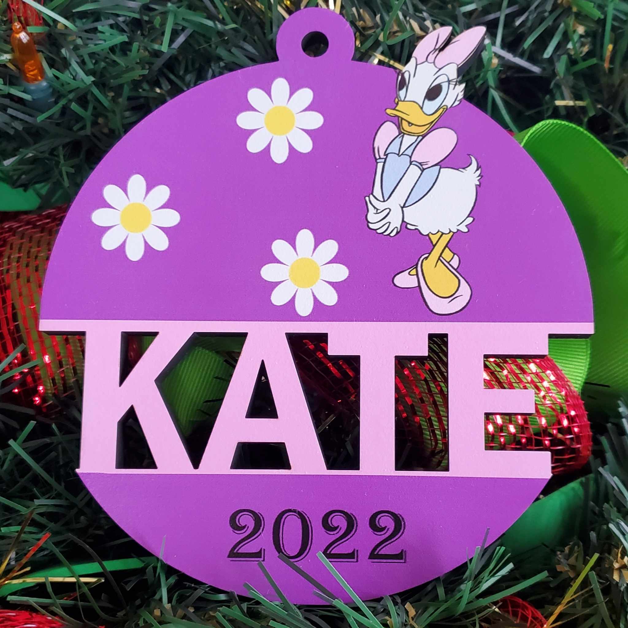 Daisy Duck Ornament - Dad's Wooden Garage