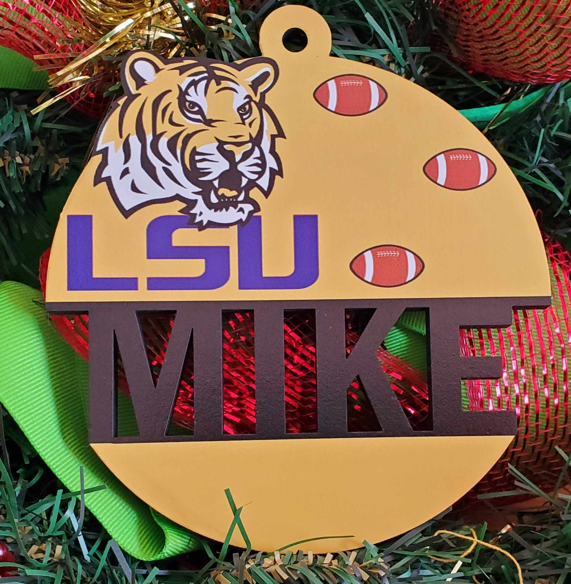 LSU Tigers Ornament - Dad's Wooden Garage
