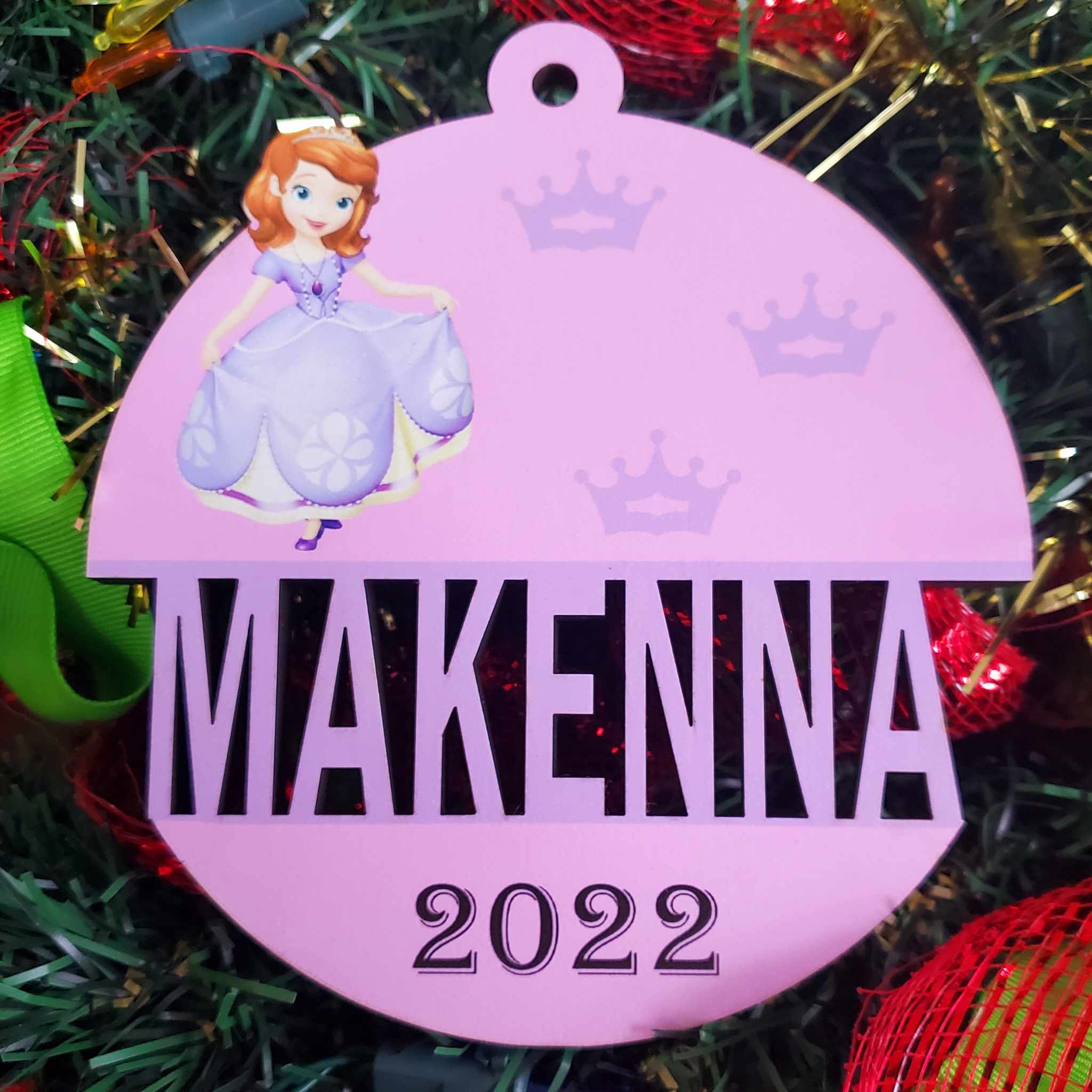 Sophia the First Ornament - Dad's Wooden Garage